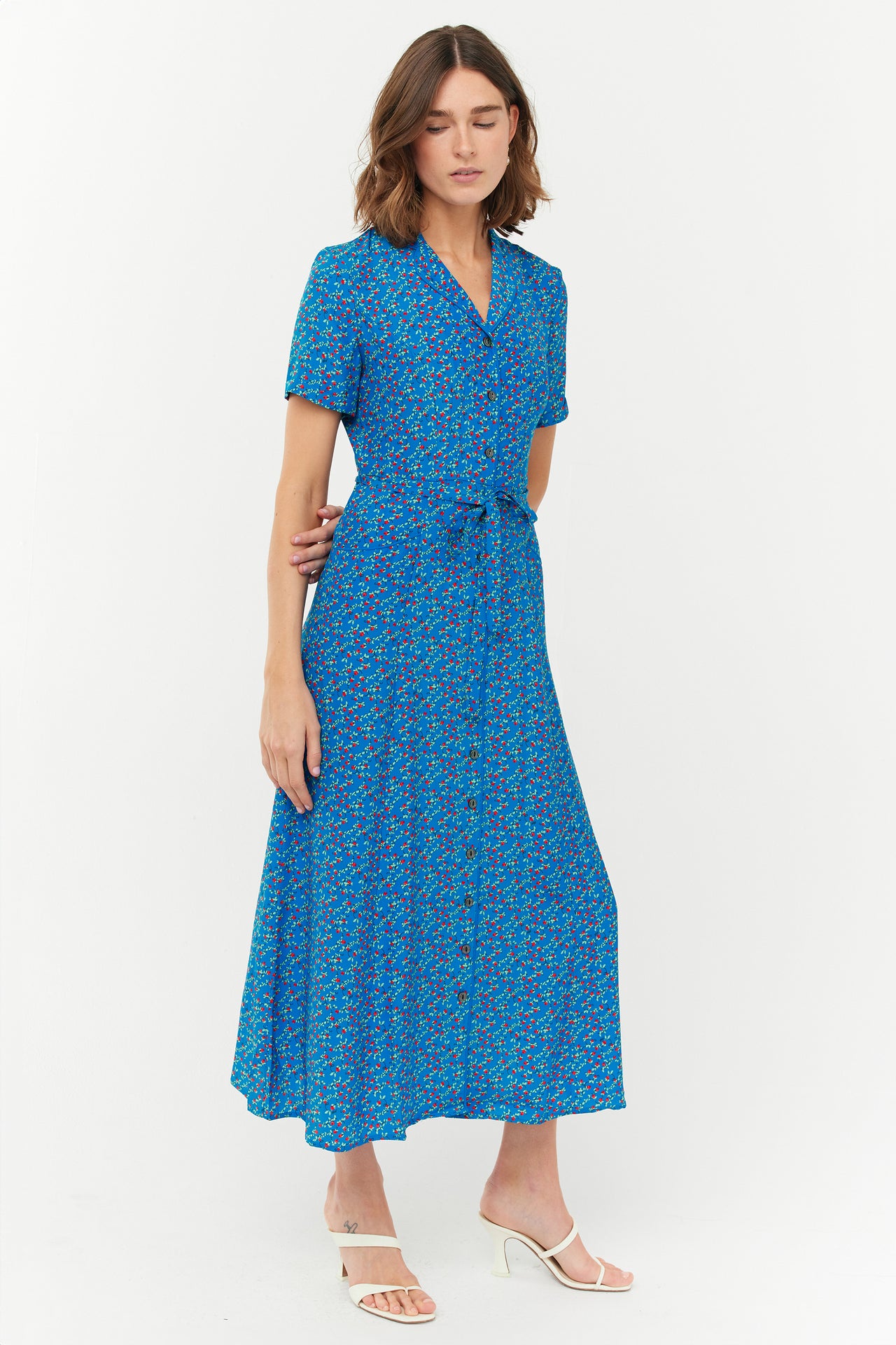 Long Maria Dress - Blue Rosebud – HVN