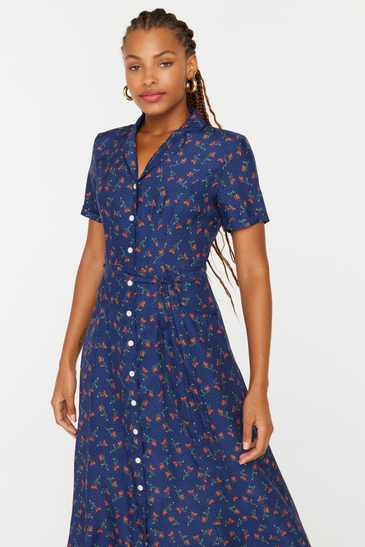 Long Maria Dress - Butterfly Dot – HVN