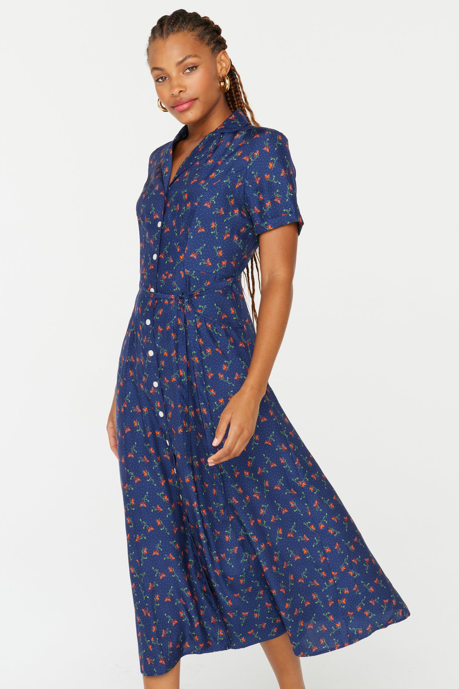 Long Maria Dress - Butterfly Dot – HVN