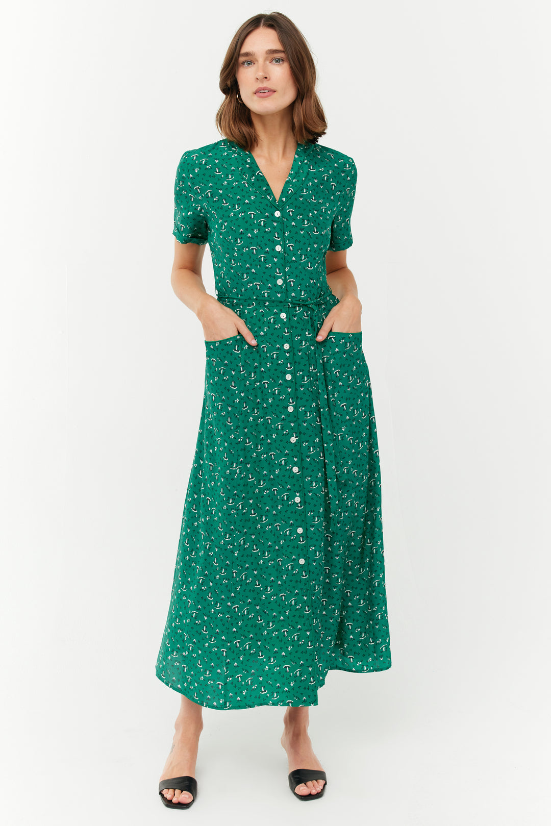 Long Maria Dress - Green Mushroom – HVN