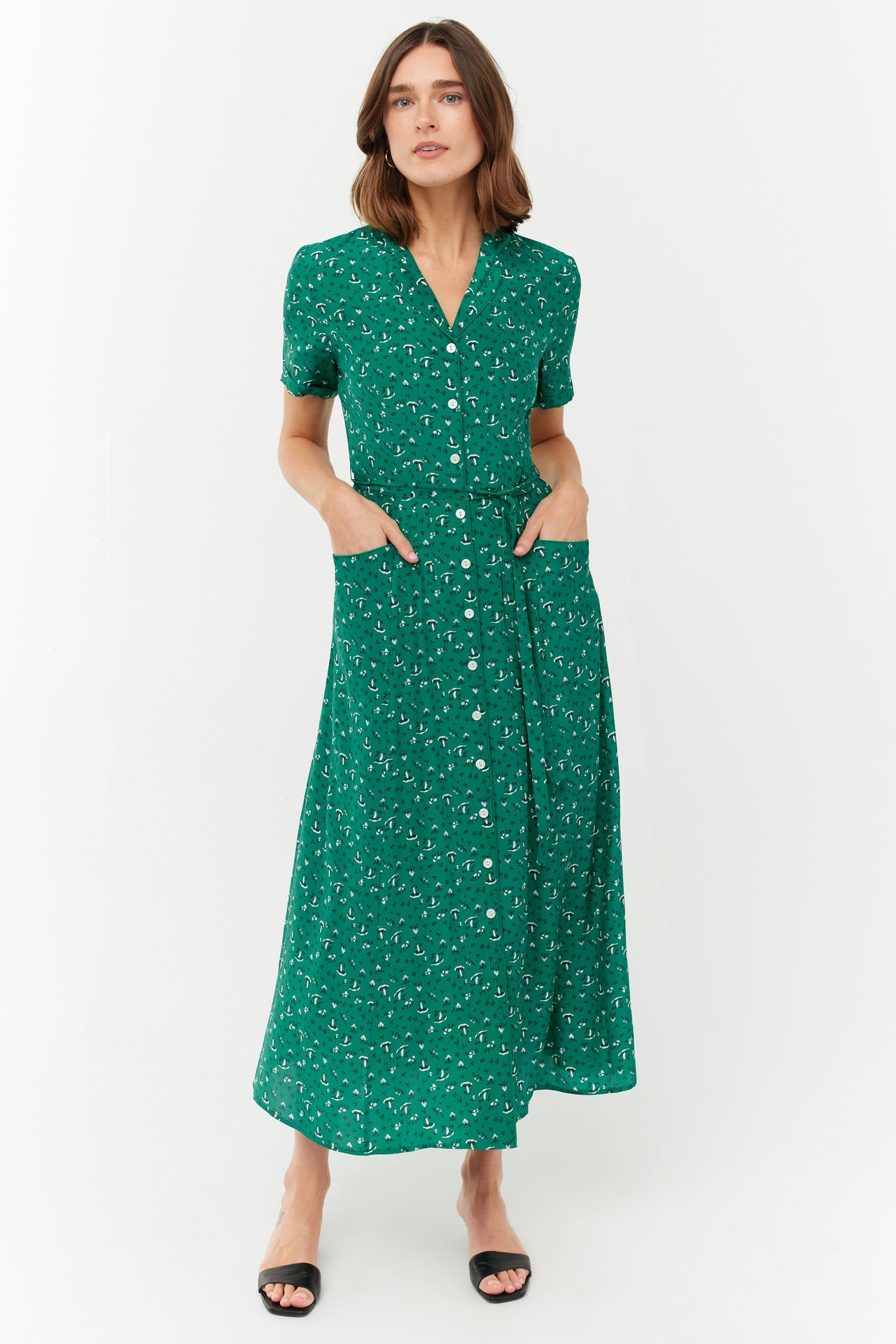 Long Maria Dress - Green Mushroom – HVN